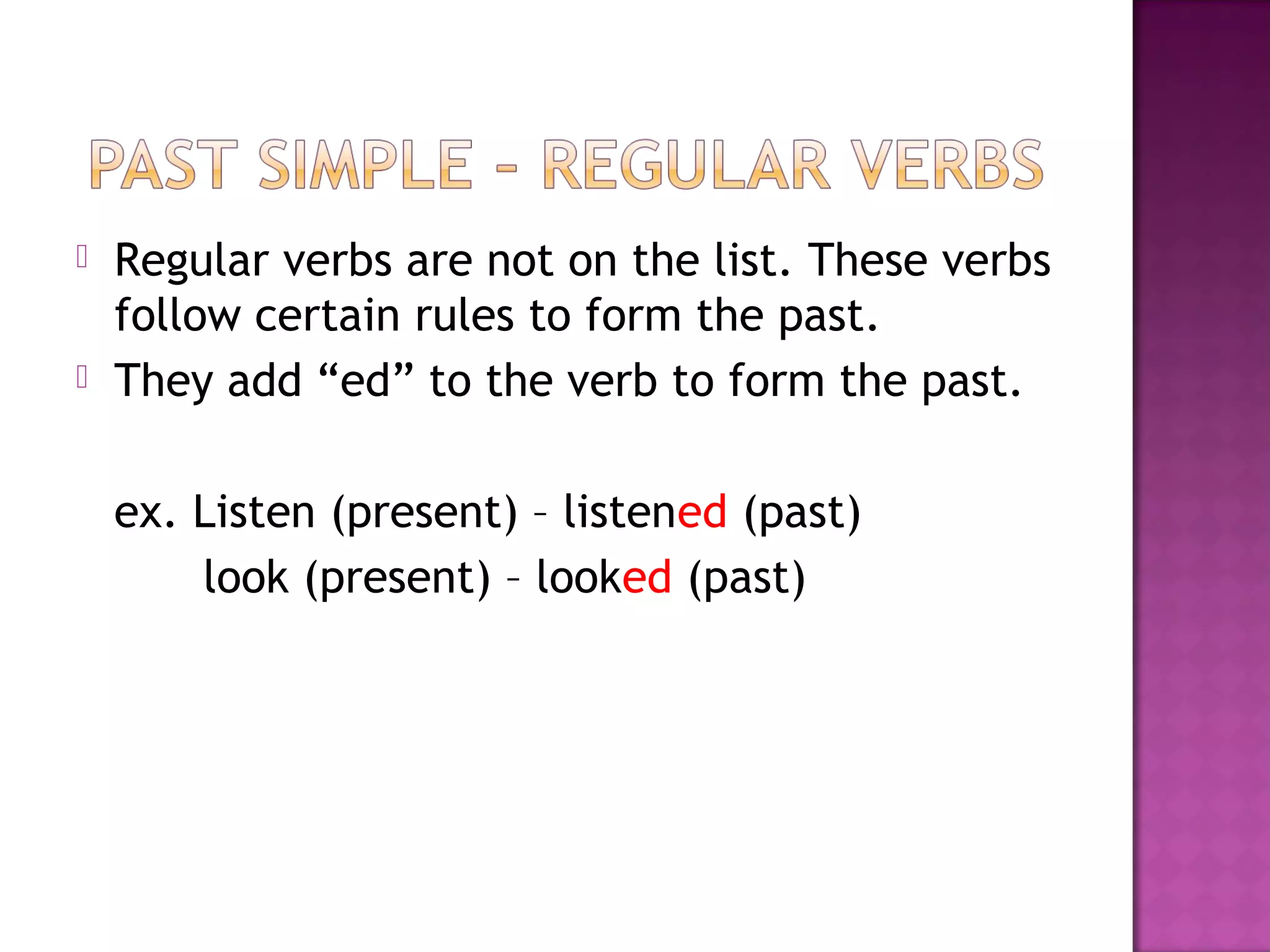 Past simple affirmative | PPT