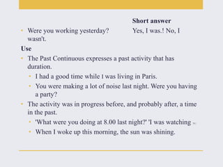 Past simple and continuous | PPTX