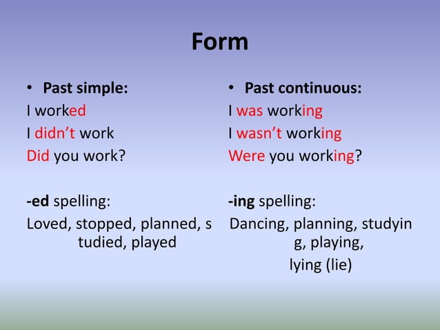 Past simple and past continuous | PPTX