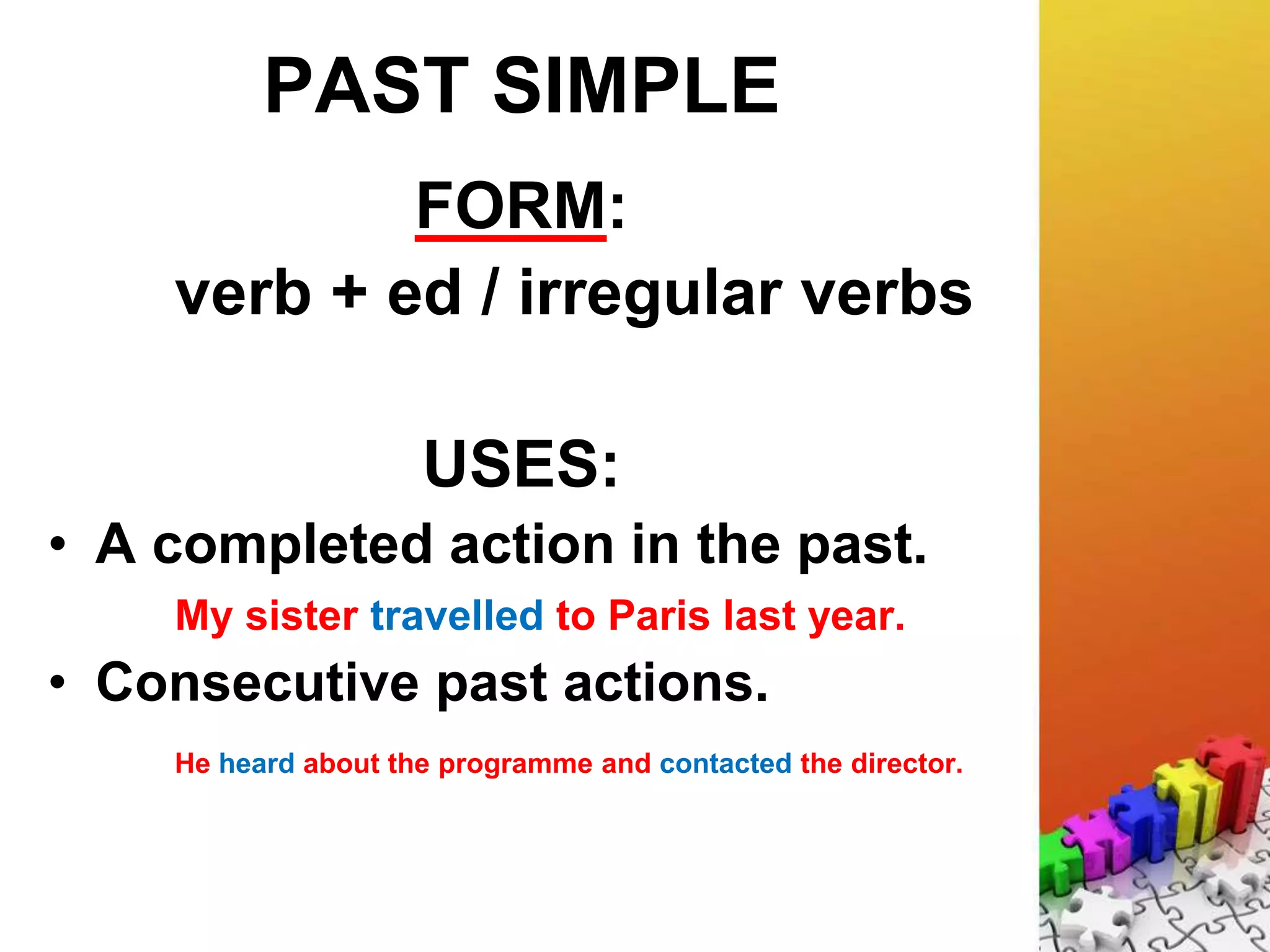 Past simple and past continuous grammar | PPT