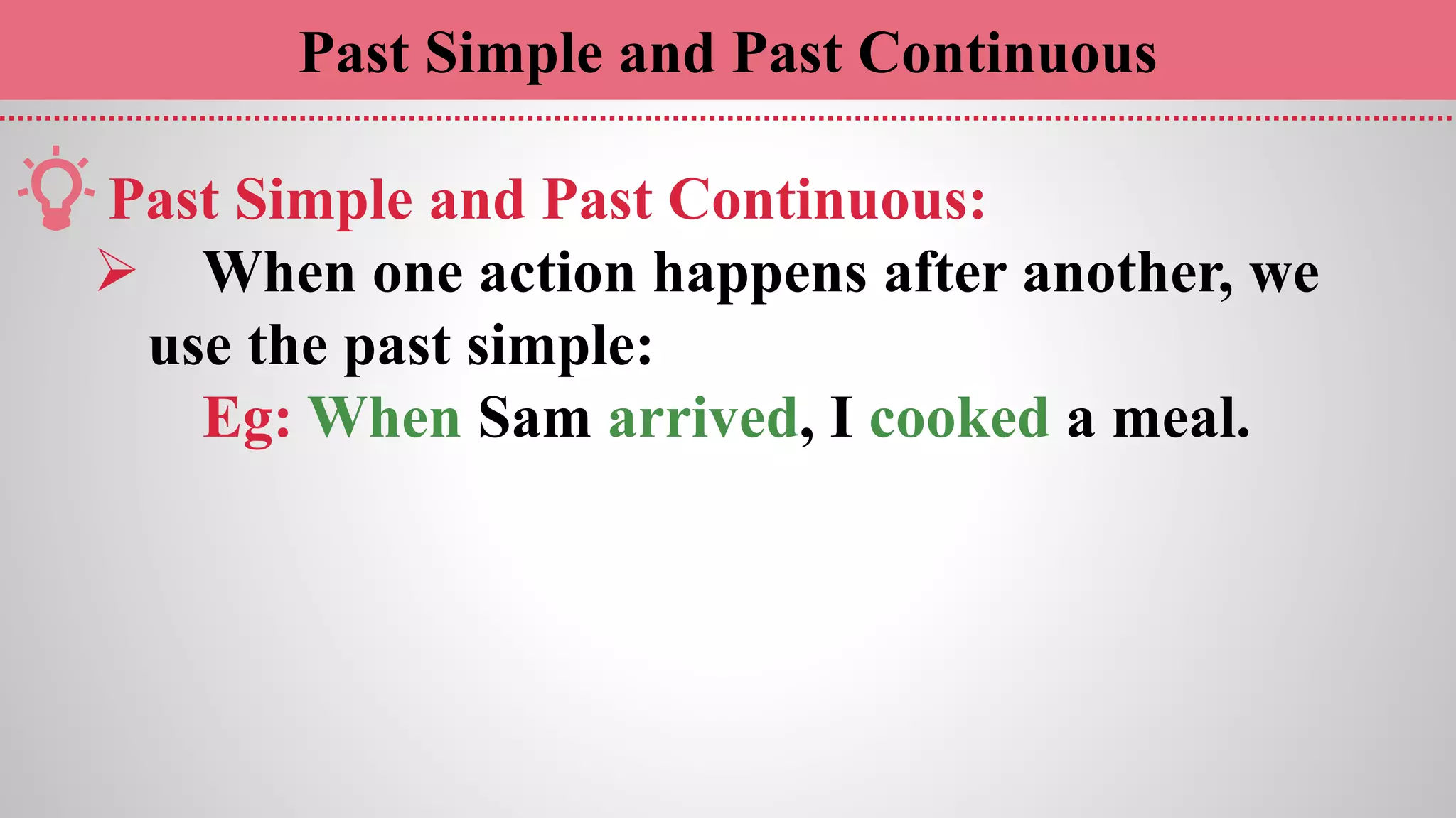 Past simple and past continuous presentation | PPTX