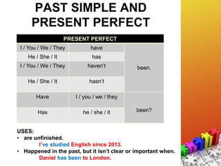 Past simple and present perfect (grammar) | PPTX