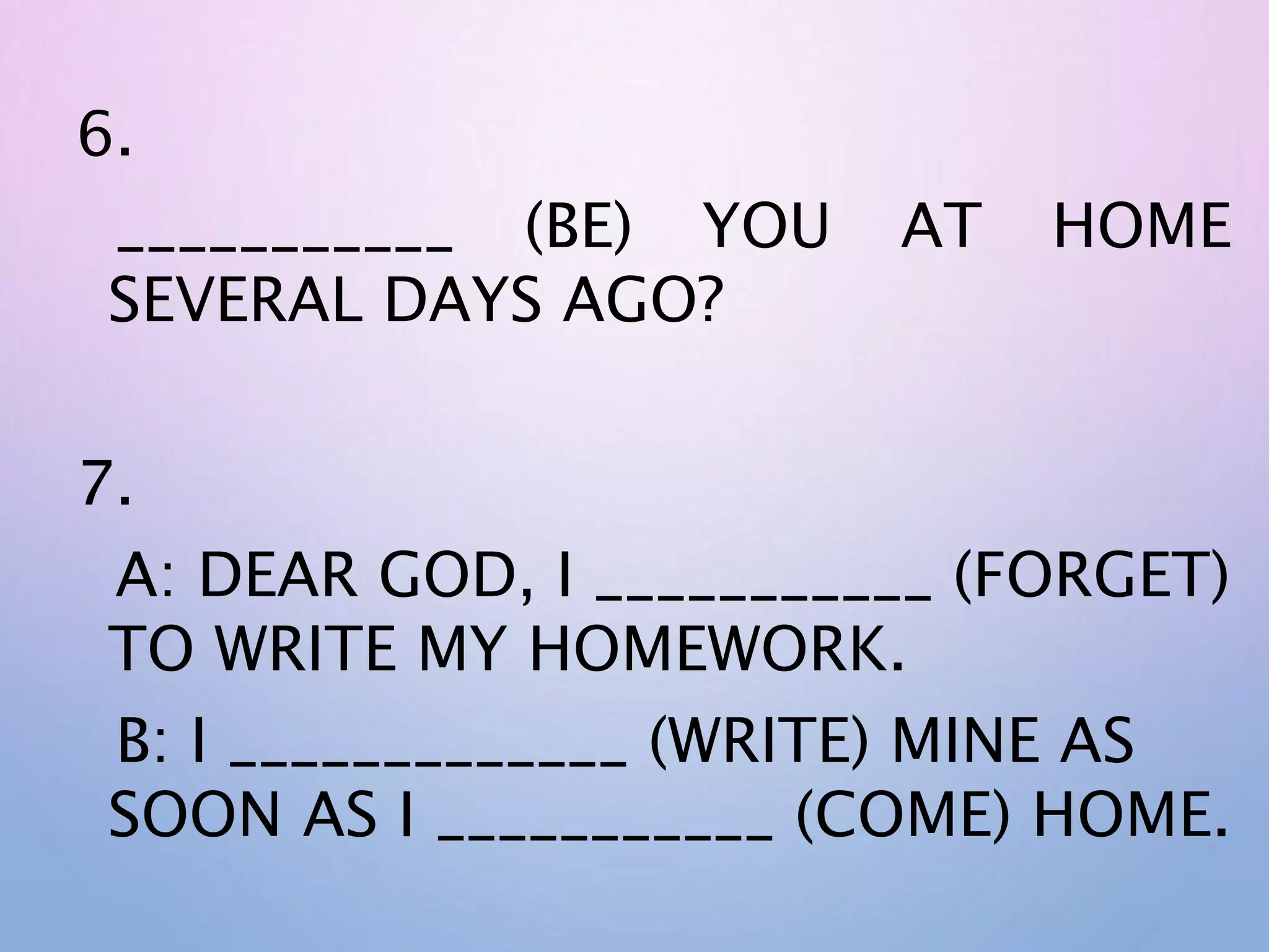 Past Simple Exercise Irregular Verbs Pptx