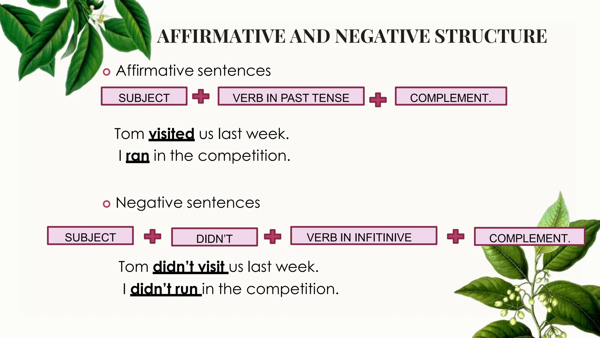 Past simple explanation - Structure pptx | PPTX