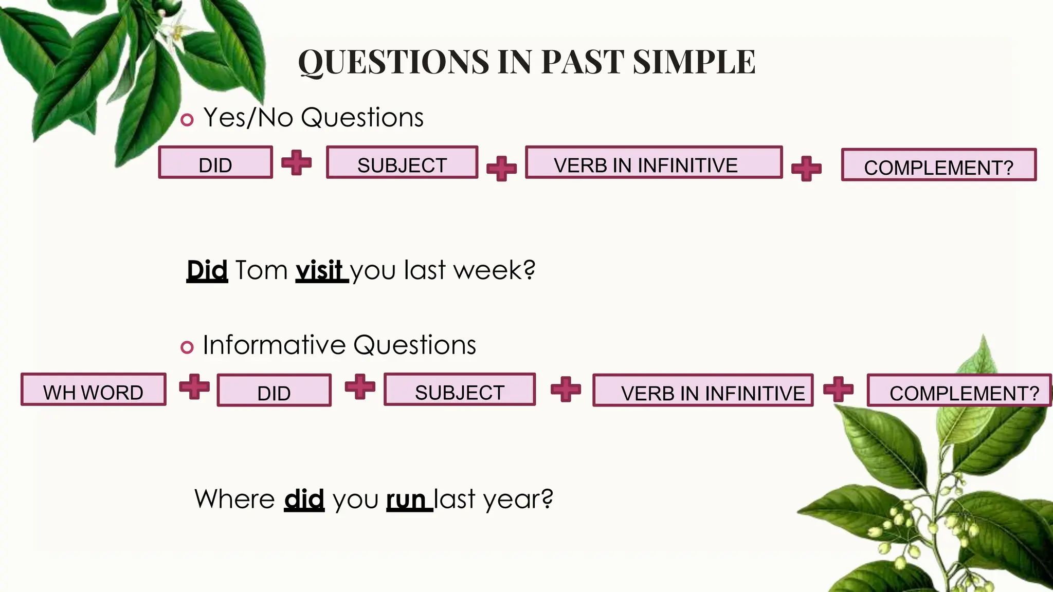 Past simple explanation - Structure pptx | PPTX
