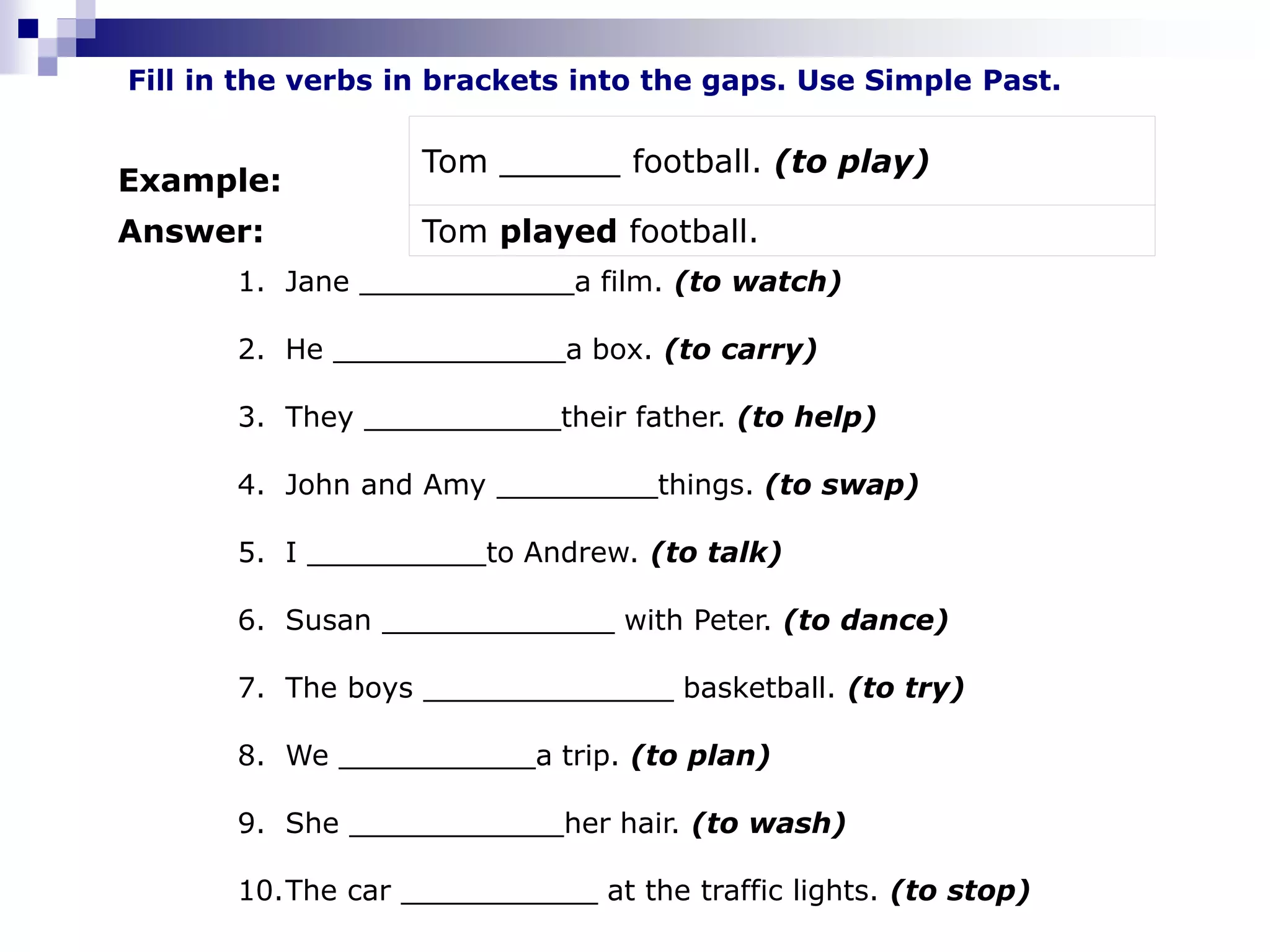 Past simple irregular and regular verbs | PPT