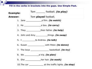 Past simple irregular and regular verbs | PPT