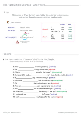 Past simple of be | PDF