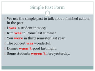 Past simple of verb be | PPTX