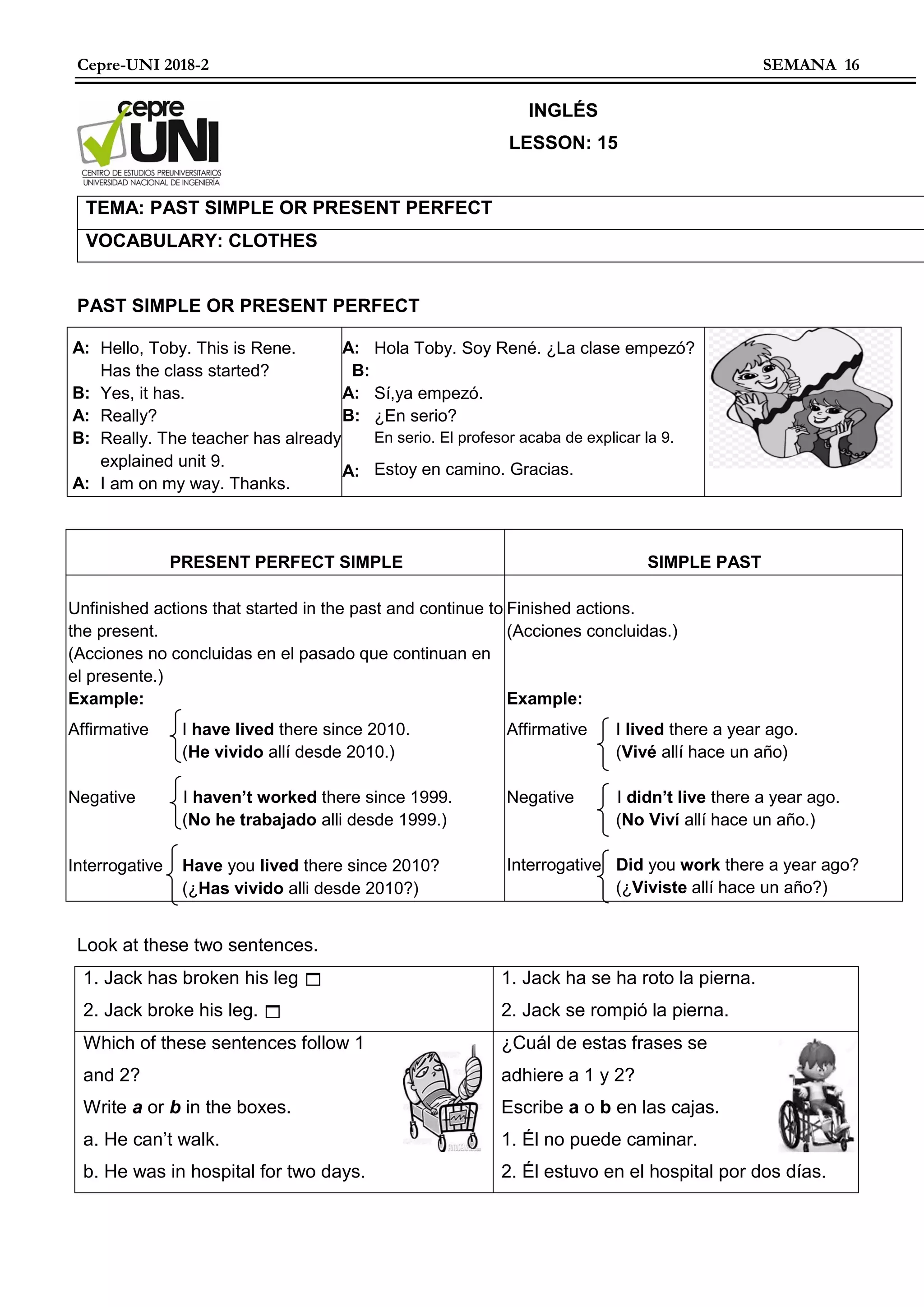 Past simple or present perfect 15 | PDF