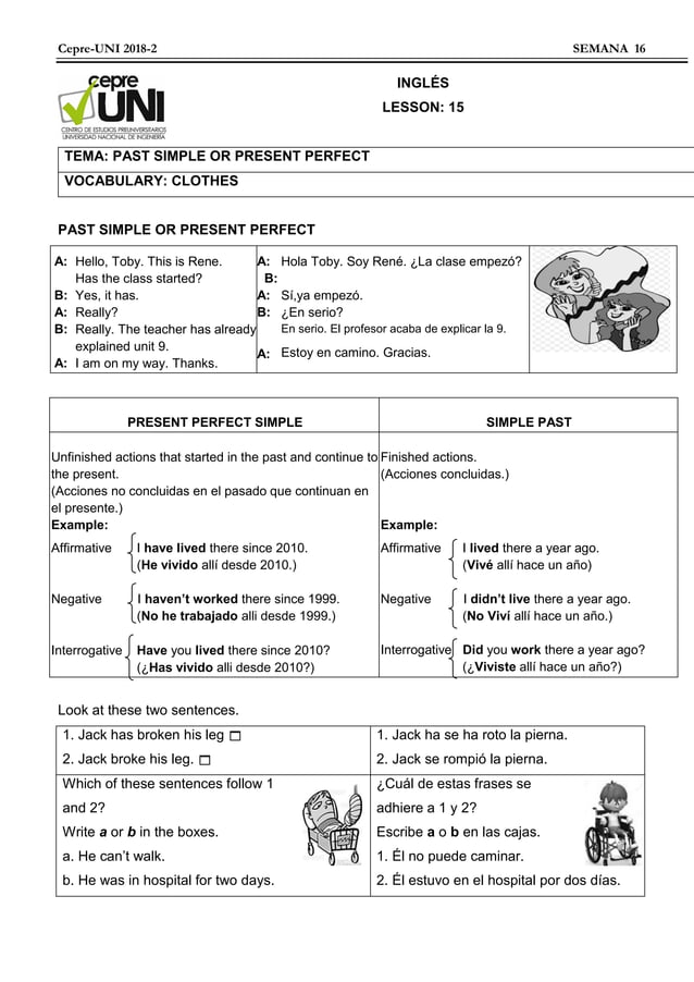 Past simple or present perfect 15 | PDF