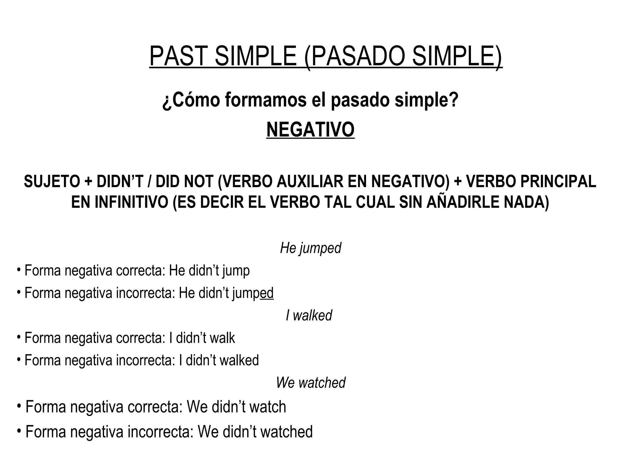 Past simple (pasado simple) | PPT