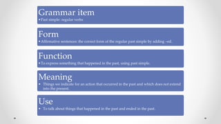 Past simple presentation | PPTX