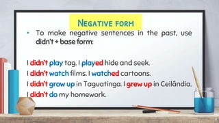 Past simple regular and irregular verbs | PPTX
