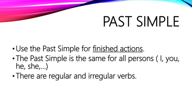 Past simple regular and irregular verbs | PPTX