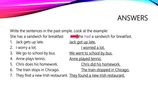 Past simple regular and irregular verbs | PPTX