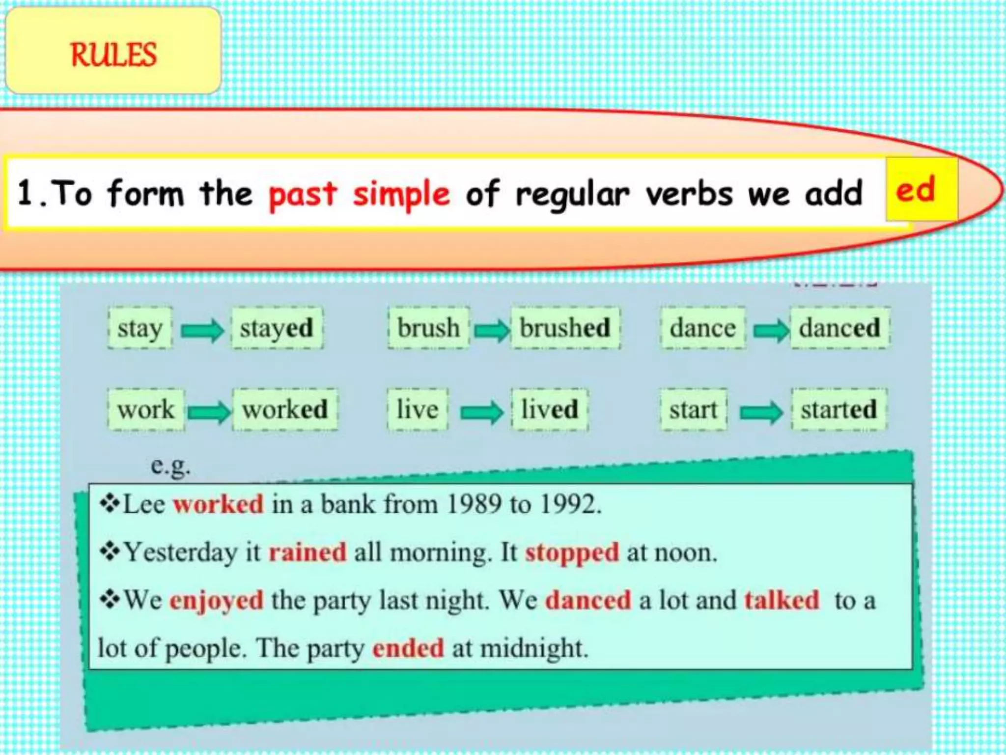 Past simple regular verbs | PPT