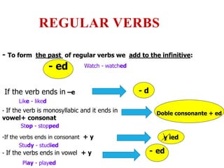 Past simple rule formation pdf | PPT