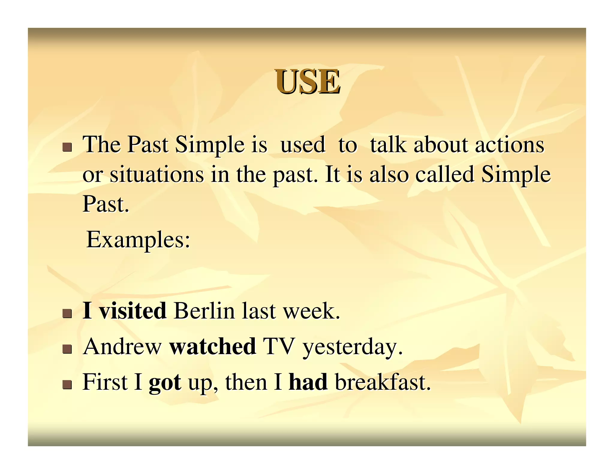 Past simple tense | PPT