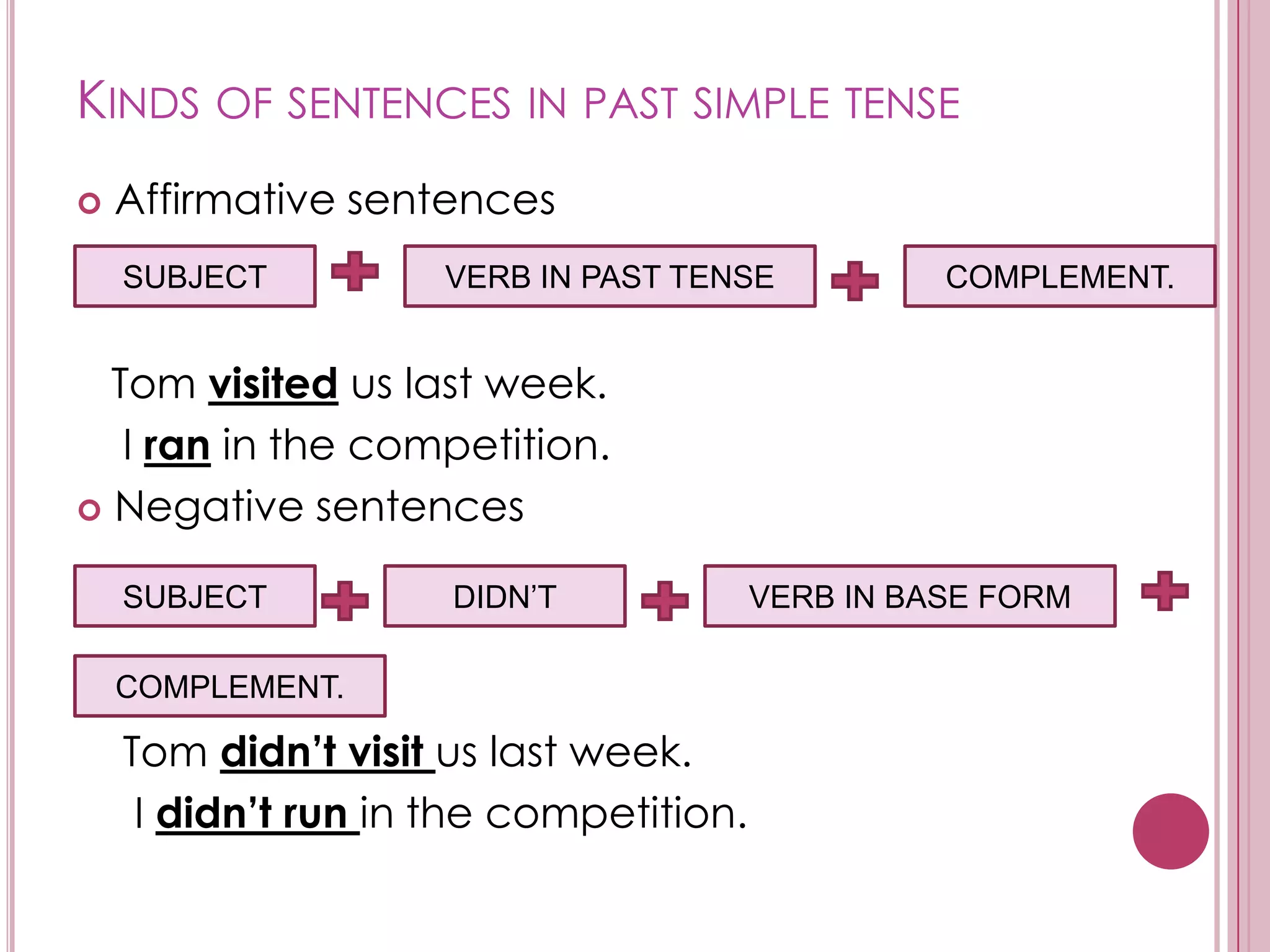 Past simple tense | PPTX