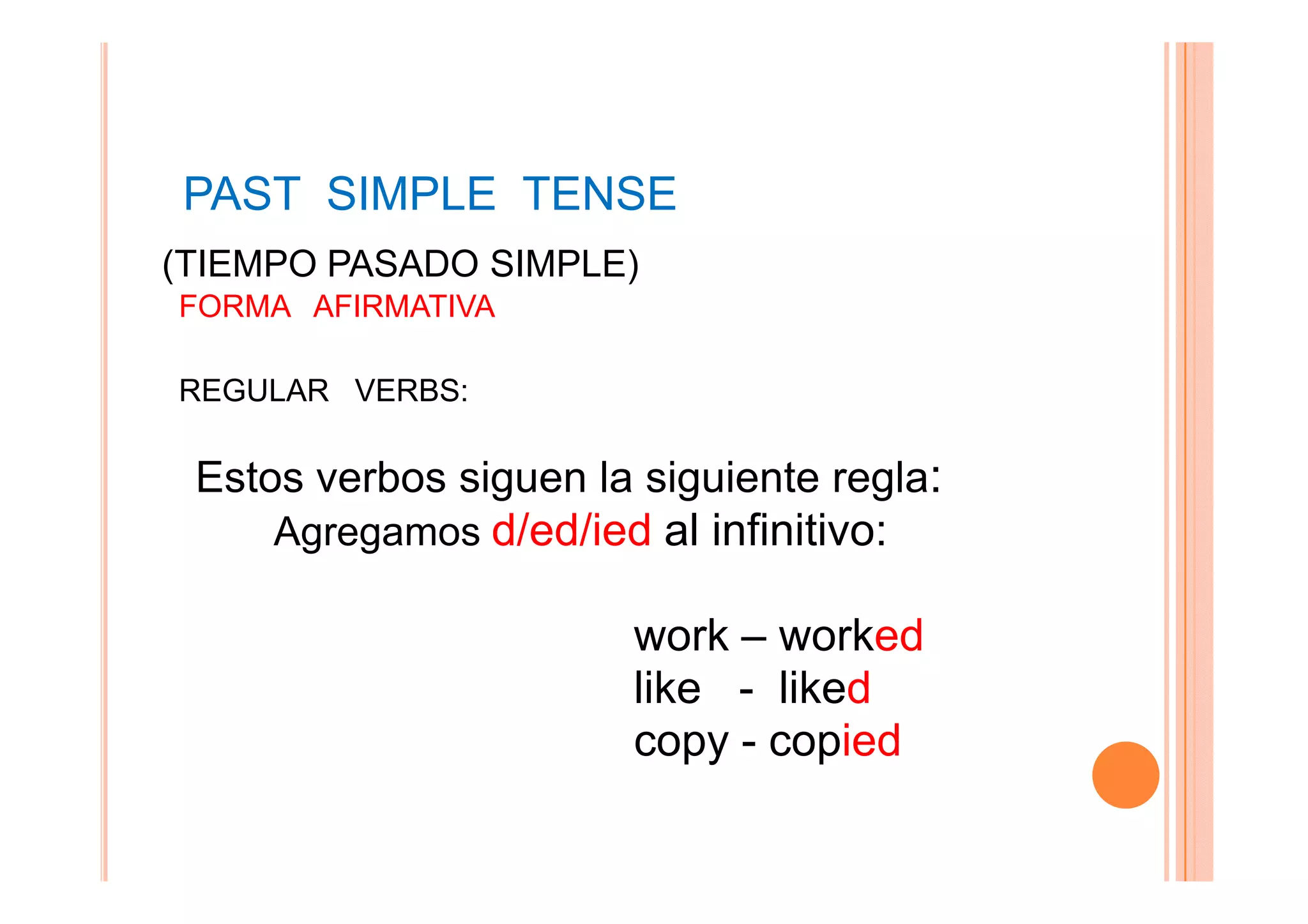 Past simple tense | PDF