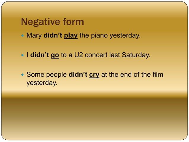 Past simple tense | PPT