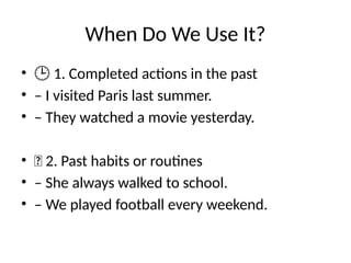 "Past Simple Tense PowerPoint: Clear Grammar Rules, Examples, and ...