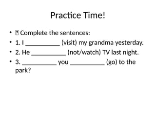 "Past Simple Tense PowerPoint: Clear Grammar Rules, Examples, and ...