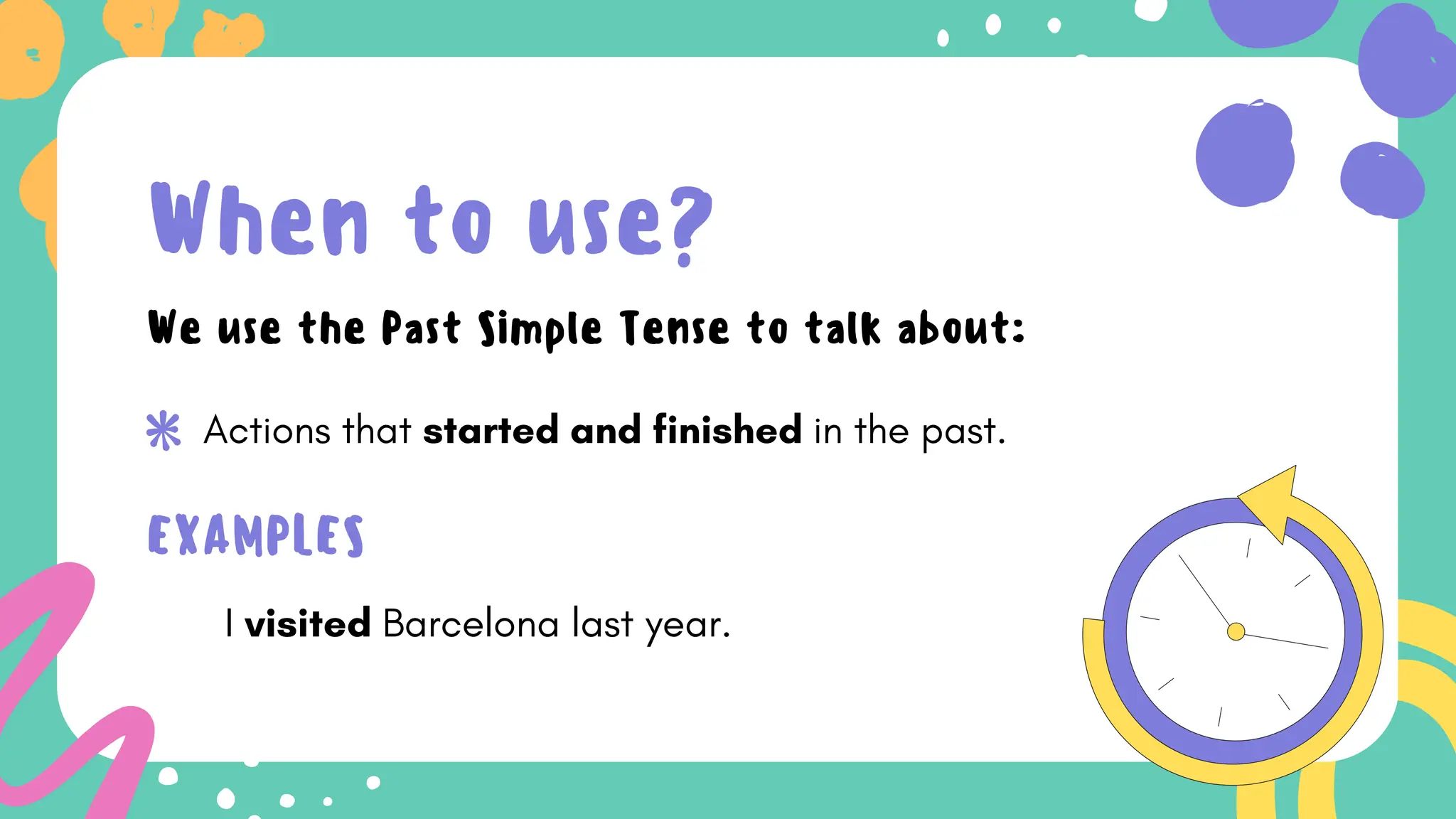 Past Simple Tense Presentation - Regular - Irregular verbs | PDF