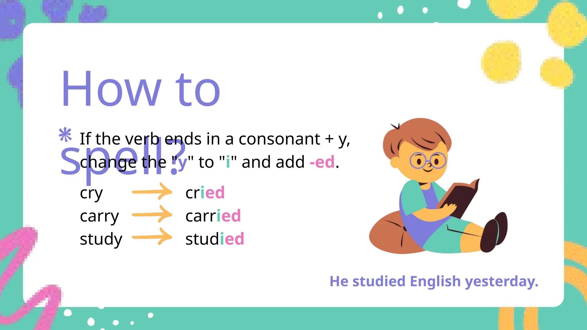 Past Simple Tense Presentation in Green Purple Cute Style.pptx