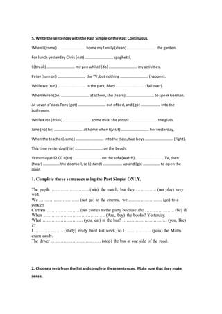 Past simple vs continuous | DOCX