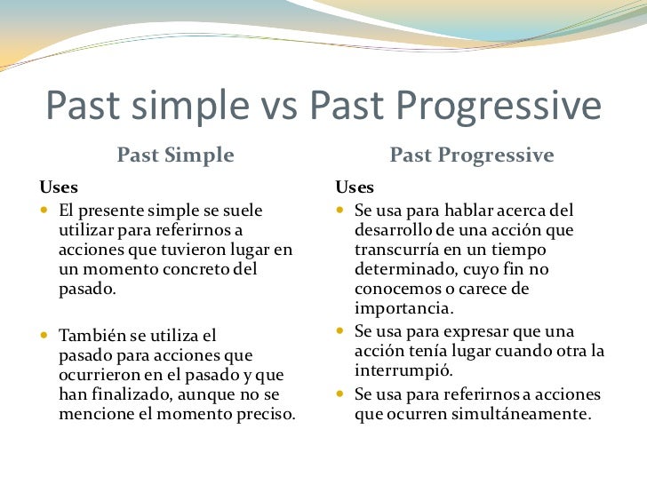 Past simple vs past progressive