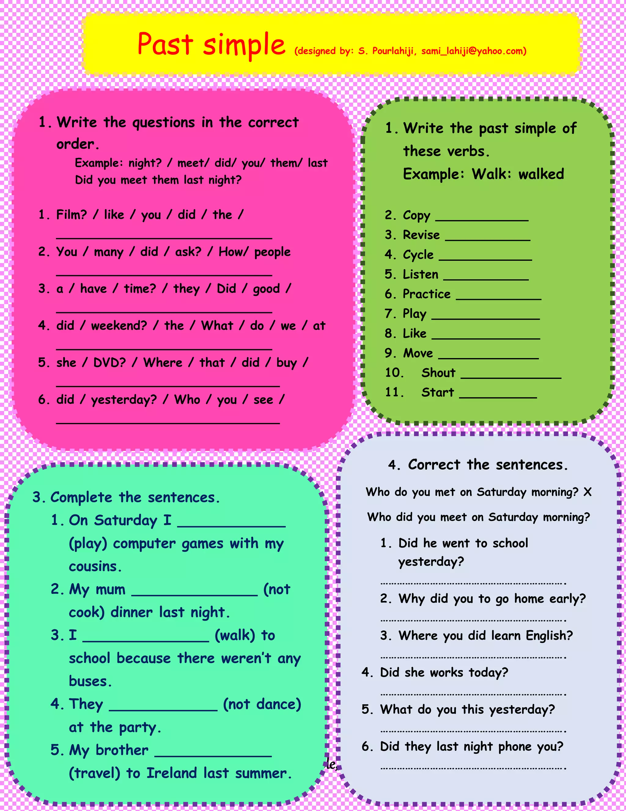 Past simple worksheet 105 | PDF