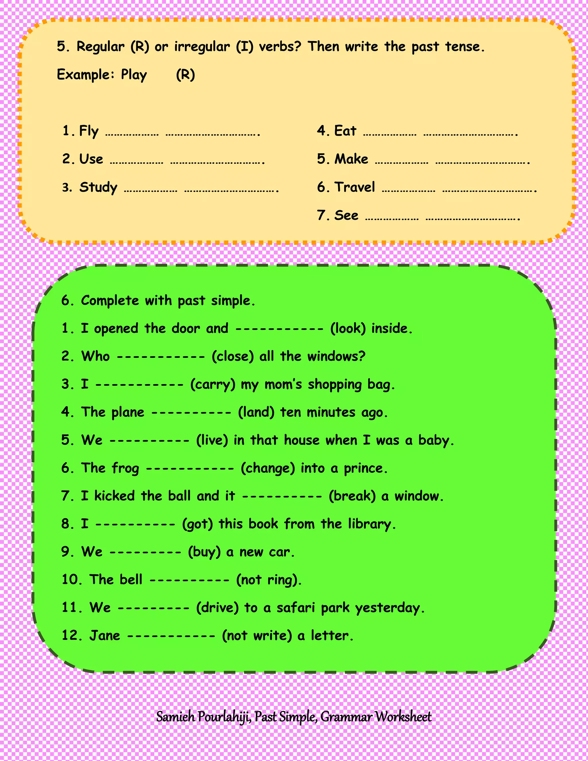 Past simple worksheet 105 | PDF