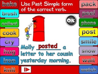 Past simp regular verbs rules and exercise | PPT