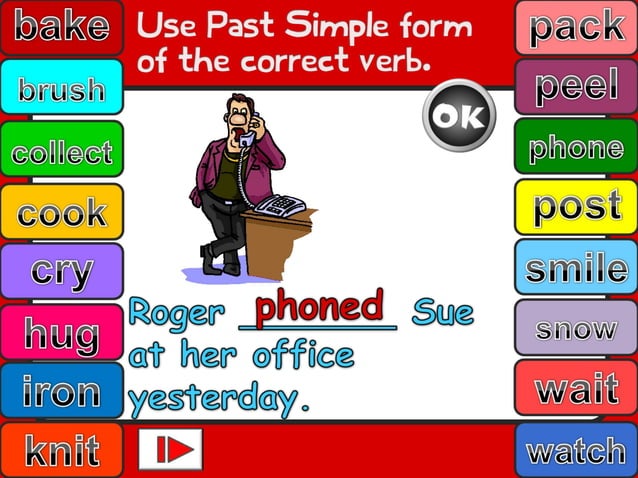 Past simp regular verbs rules and exercise | PPT