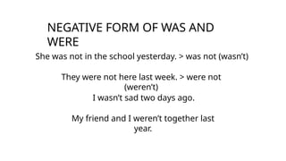 past tense ppt on past simple to be form | PPTX