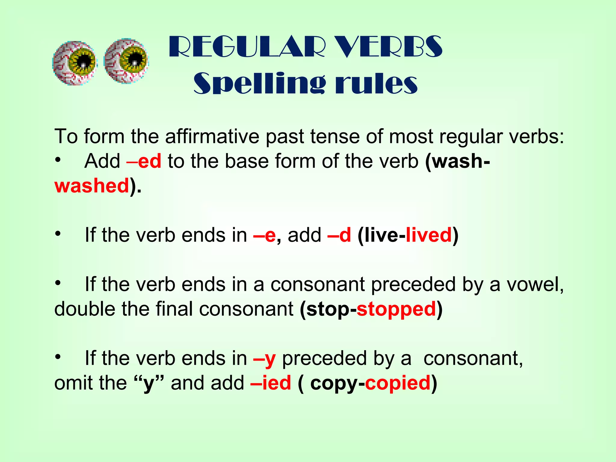 PAST SIMPLE POWER POINT | PPT