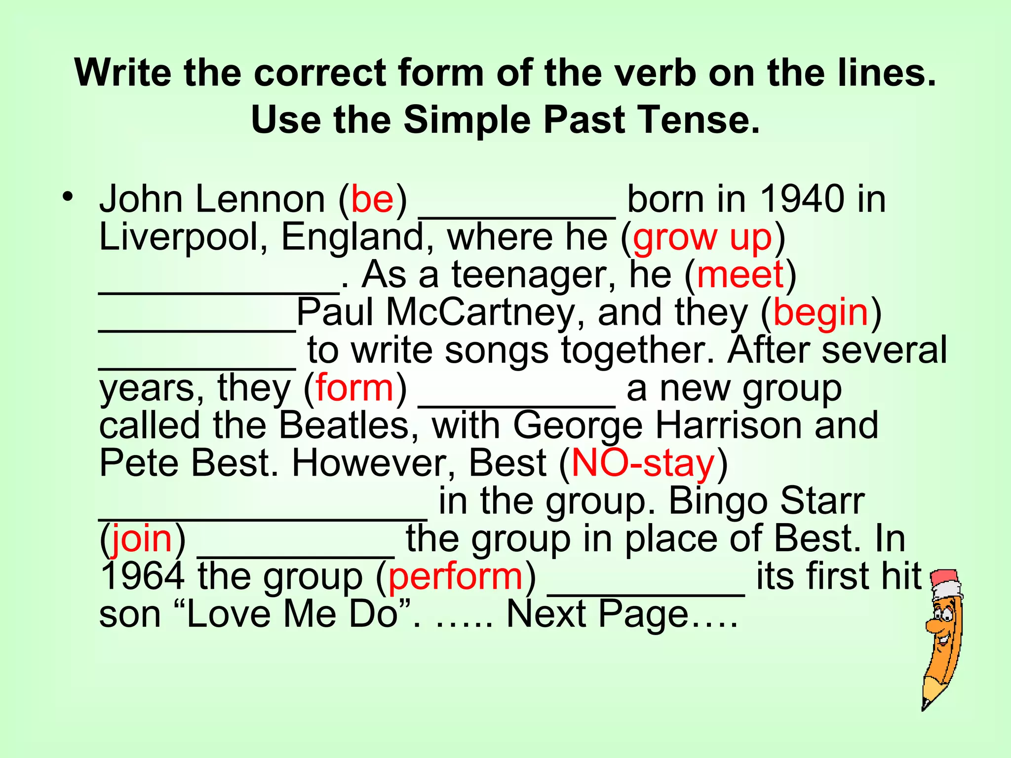 PAST SIMPLE POWER POINT | PPT