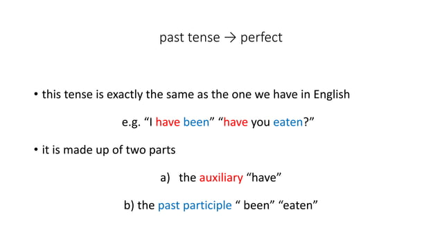 Introduction to the spanish past perfect tense | PPT