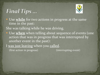 Past tenseandpastcontinuousverbs | PPT