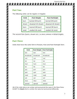 Past tense list | PDF