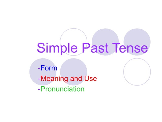 Past tense ppt | PPT