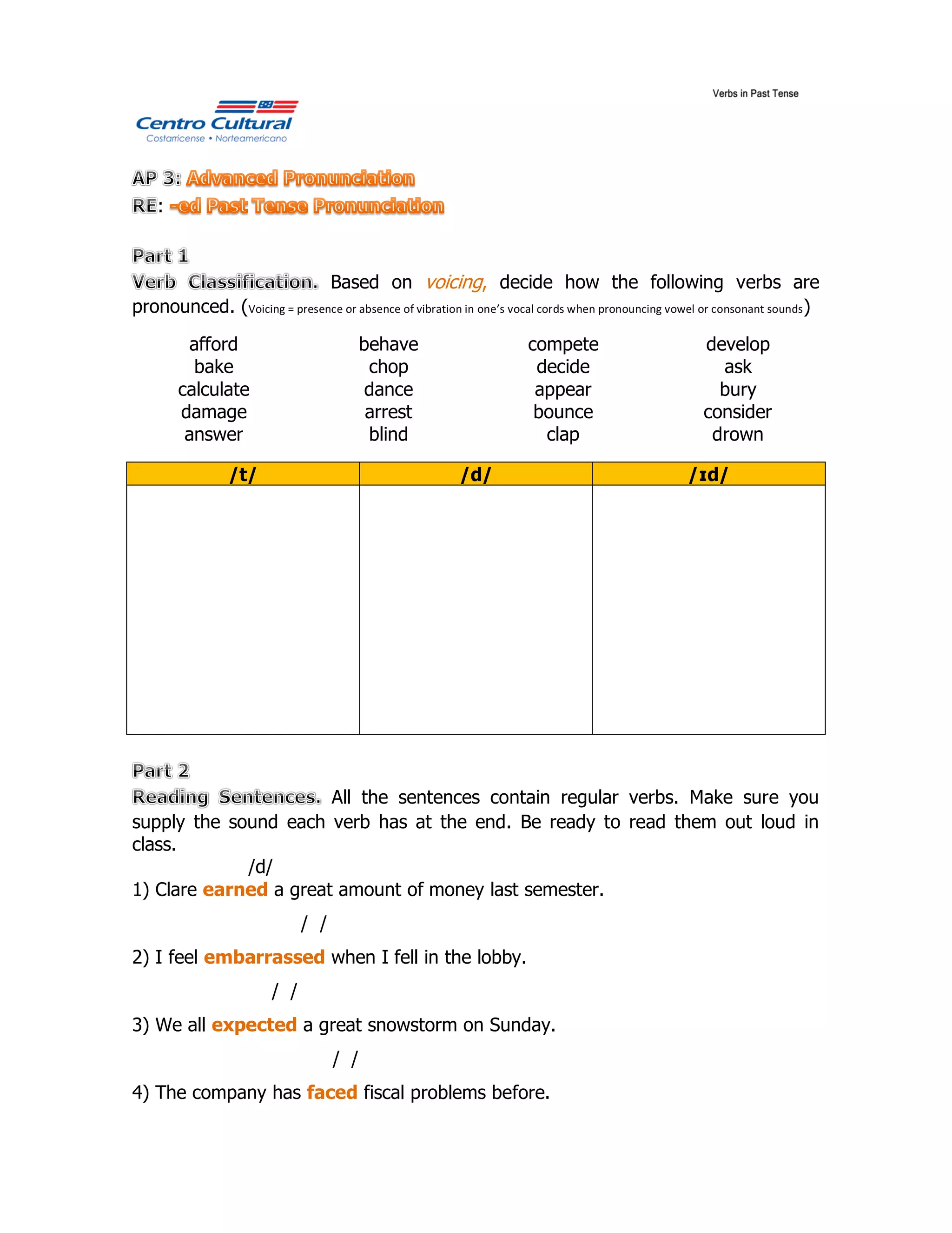 Past tense pronunciation of ed | PDF | Screenwriting | Content Production