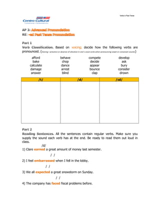 Past tense pronunciation of ed | PDF | Screenwriting | Content Production