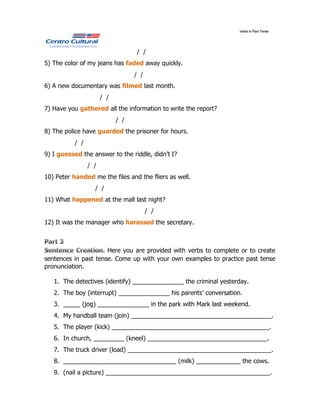 Past tense pronunciation of ed | PDF