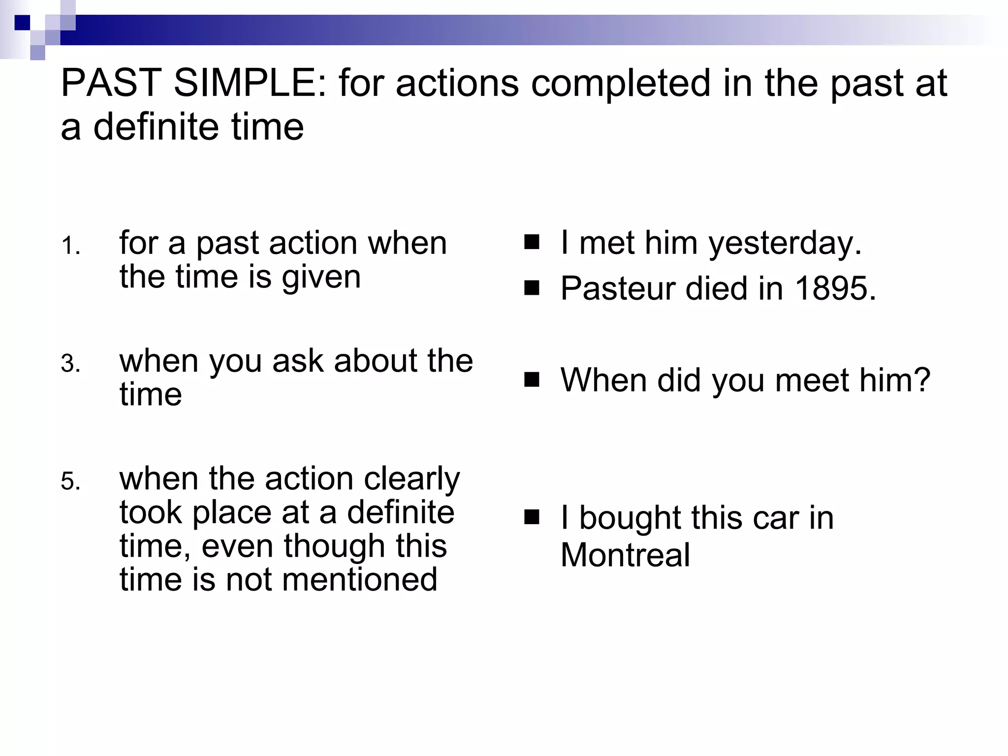 Past Tenses | PPT