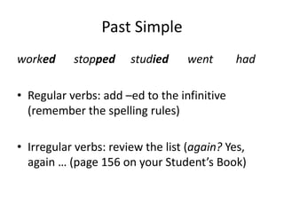 Past tenses | PPTX