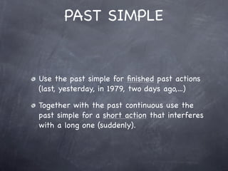Past tenses | KEY