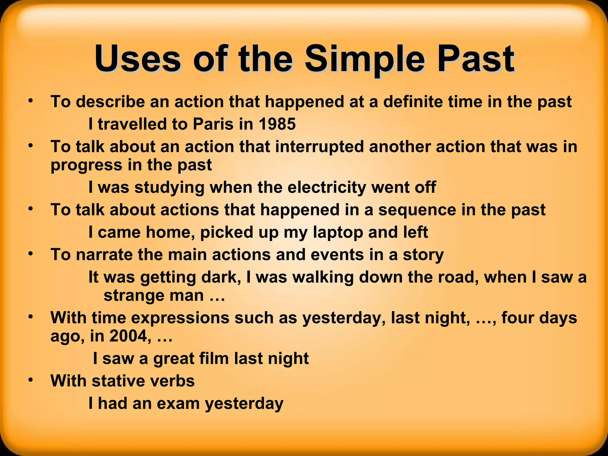 Past tenses | PPT